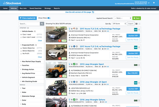 Stockwave: Used Car Dealer Wholesale Buying Software - vAuto